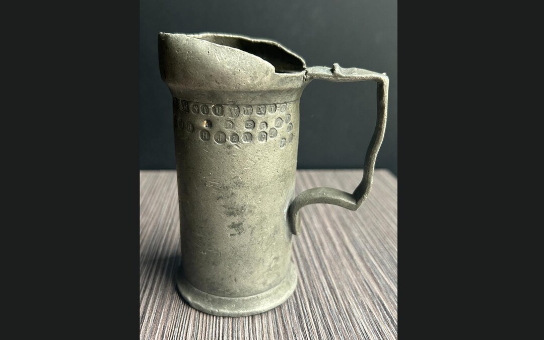 Antique French Cast Pewter Measuring Cup | Antique French 2 Deciliter ...