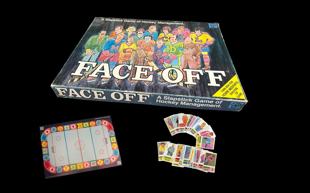 1974 FACE OFF Board Game by Waddington's | A Slapstick Game of Hockey ...