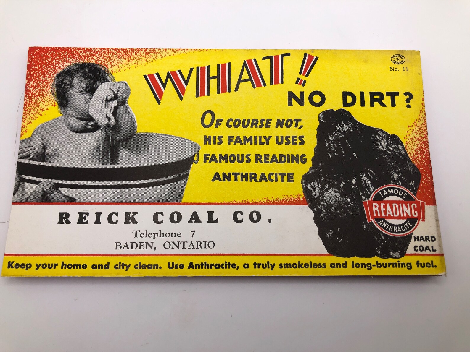 1930s Advertising Blotter for "famous Reading Anthracite" Coal ...