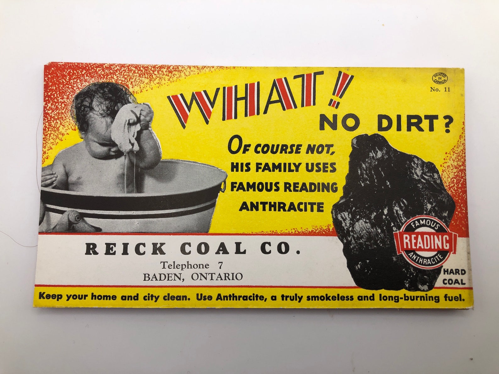 1930s Advertising Blotter for "famous Reading Anthracite" Coal ...