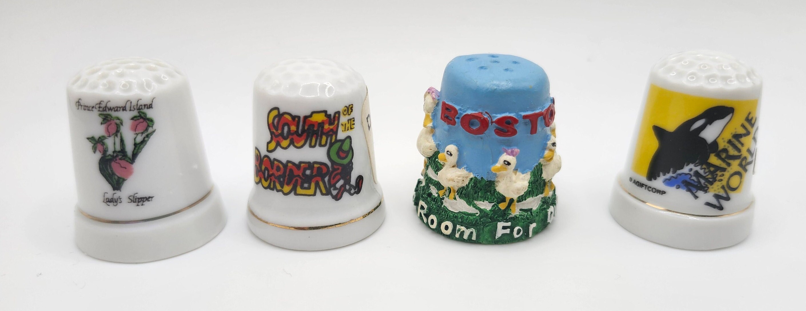 14 Vintage Collectible Souvenir Thimbles Collectible Souvenir 3 Are ...