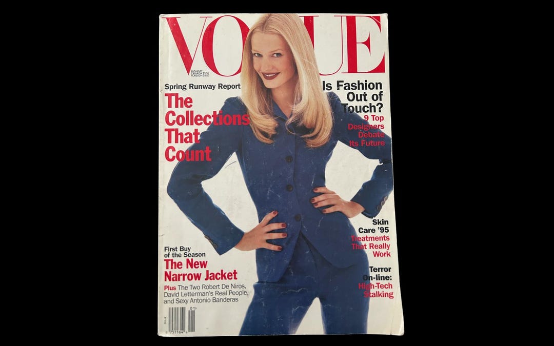 1995 VOGUE Magazine | Cover: Karen Mulder | January 1995 | Meghan ...