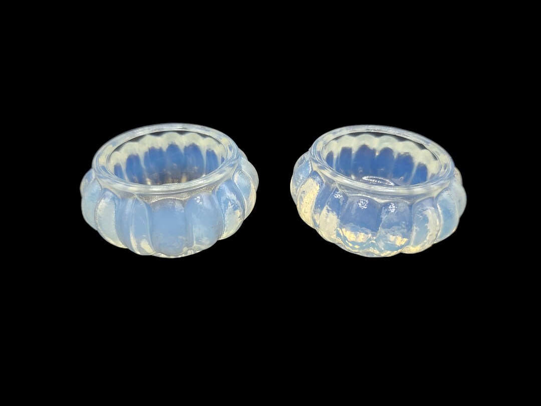 Vintage Opalescent Glass Salt Cellars Small Bowls for Holding Salt ...