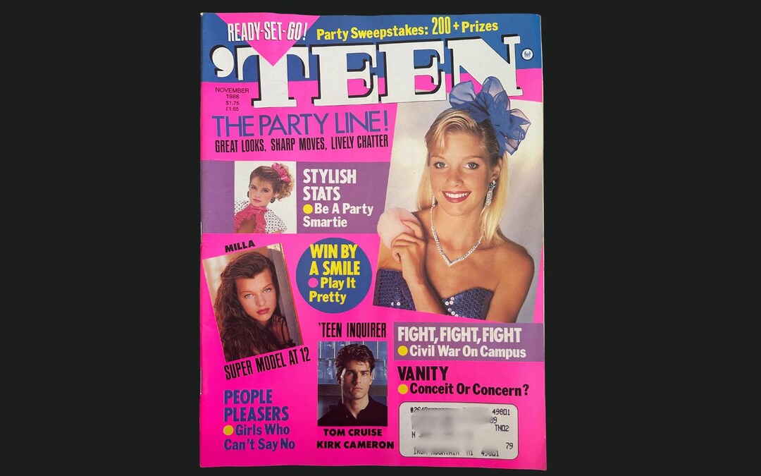1988 'TEEN Magazine | November 1988 | Milla Jovovich | Elizabeth Shue ...