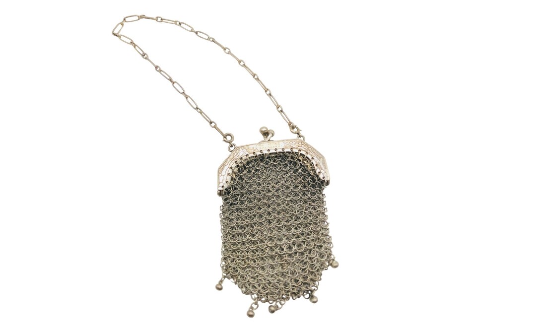 1920s FLAPPER CHAINMAIL Change Purse I Silver Coin Purse I Art Deco ...