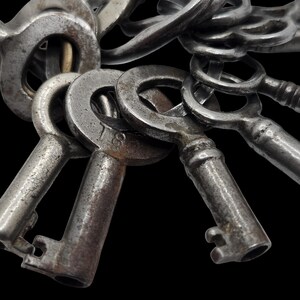 Antique Set of Skeleton Keys on a Ring I Lot of 14 Antique Keys I ...