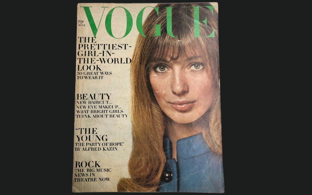 1968 VOGUE Magazine | Cover: Joanna Shimkus | August 1968 | Jean ...