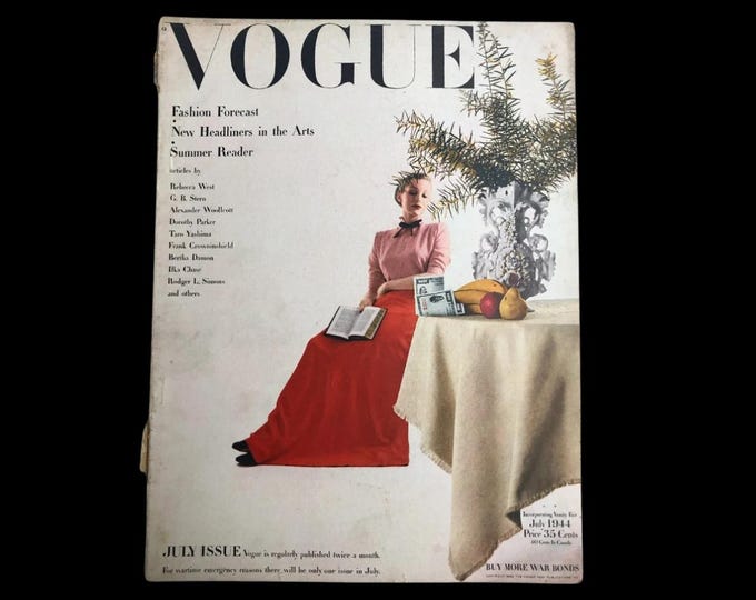 1944 VOGUE Magazine | Cover: Bijou Barrington | July 1944 Issue | US ...