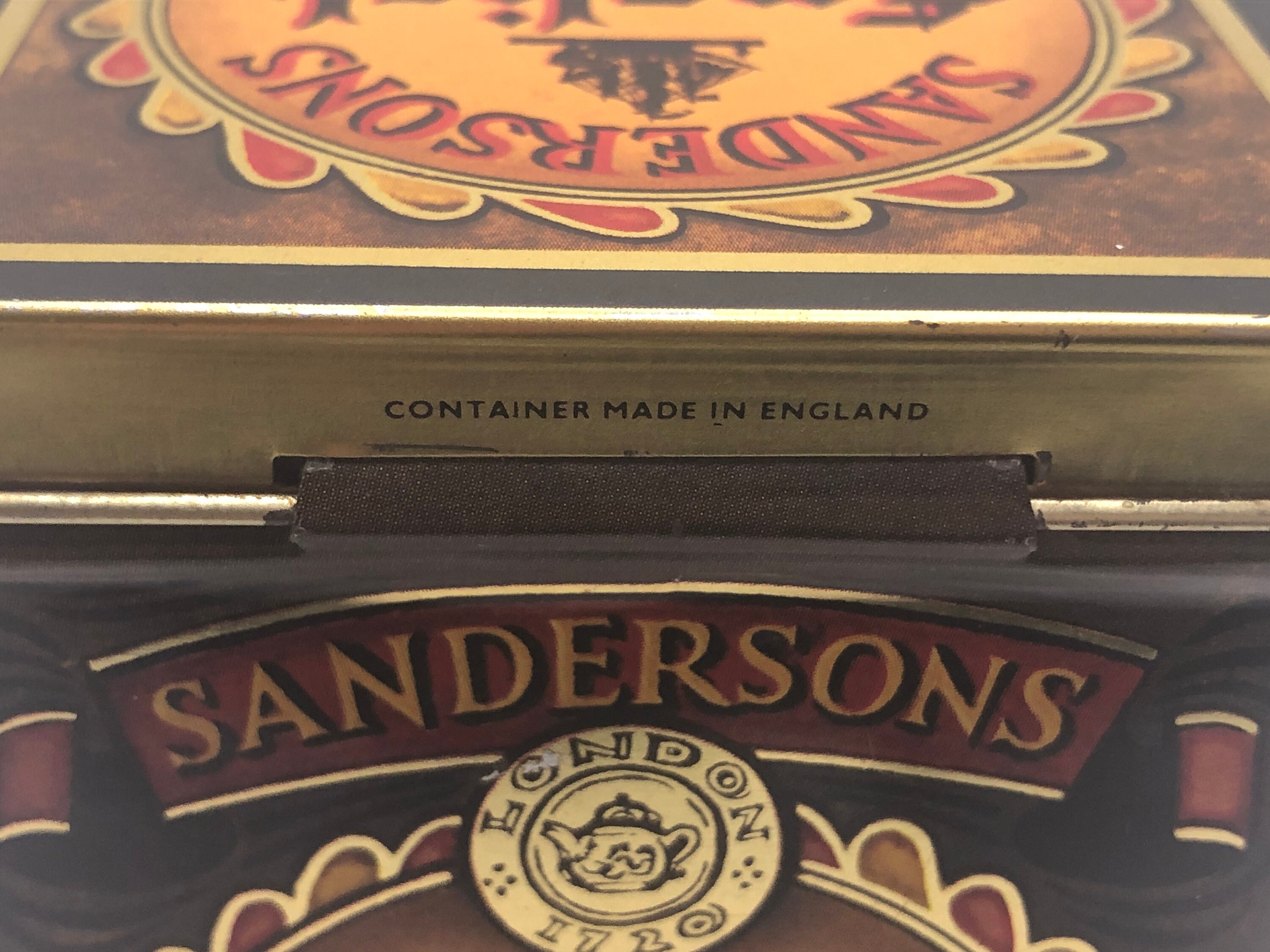 Vintage Sanderson's Tea Tin I Made in England I Vintage Tea Tin I ...