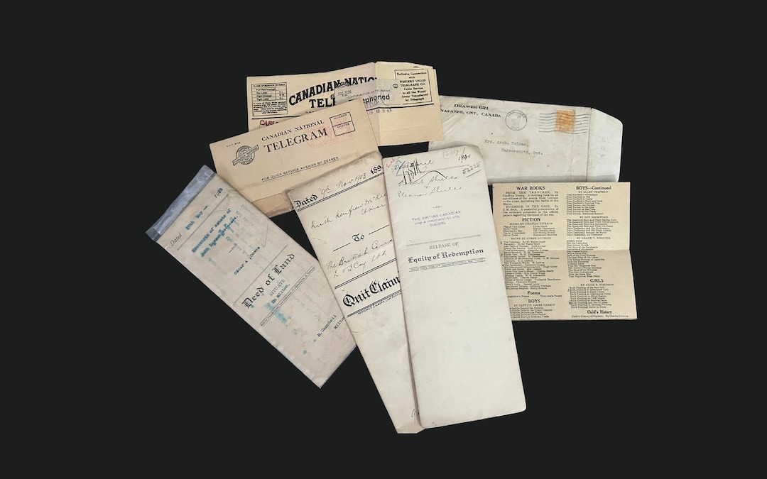 Lot of 5 Historic Documents (1900-1943) – Telegram, Land Deeds, Legal ...