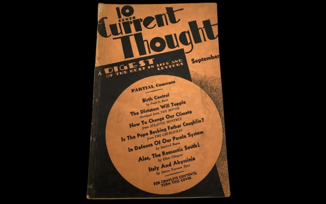 1935 CURRENT THOUGHT Magazine | September 1935 | Climate Change | Birth ...