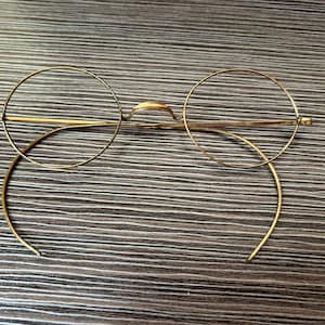 Antique Brass Wire-rim Eyeglasses With Cable Temples | Antique ...