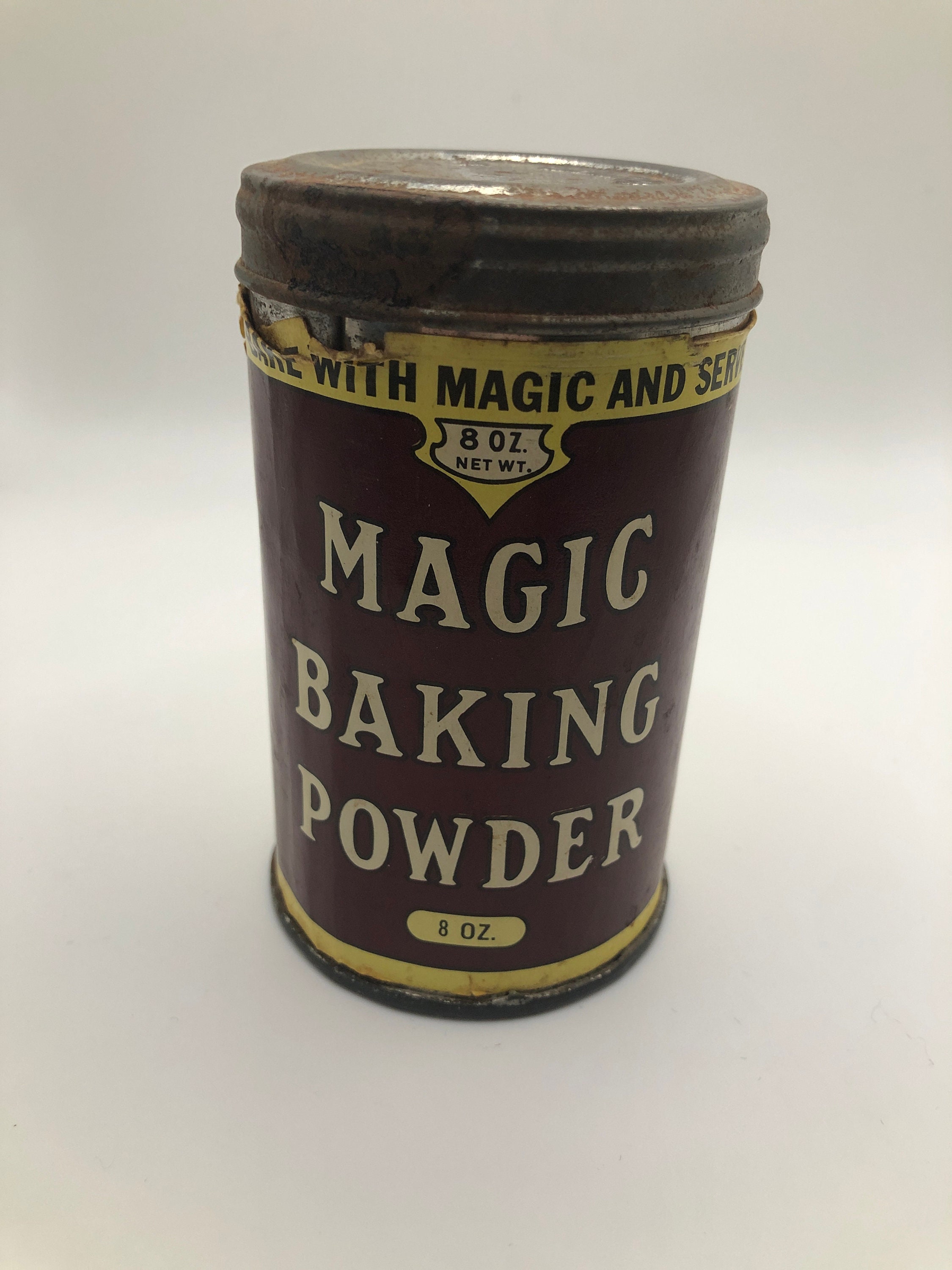 Vintage 1920s-1930s Magic Baking Powder Tin Vintage Tin Collectible Tin ...