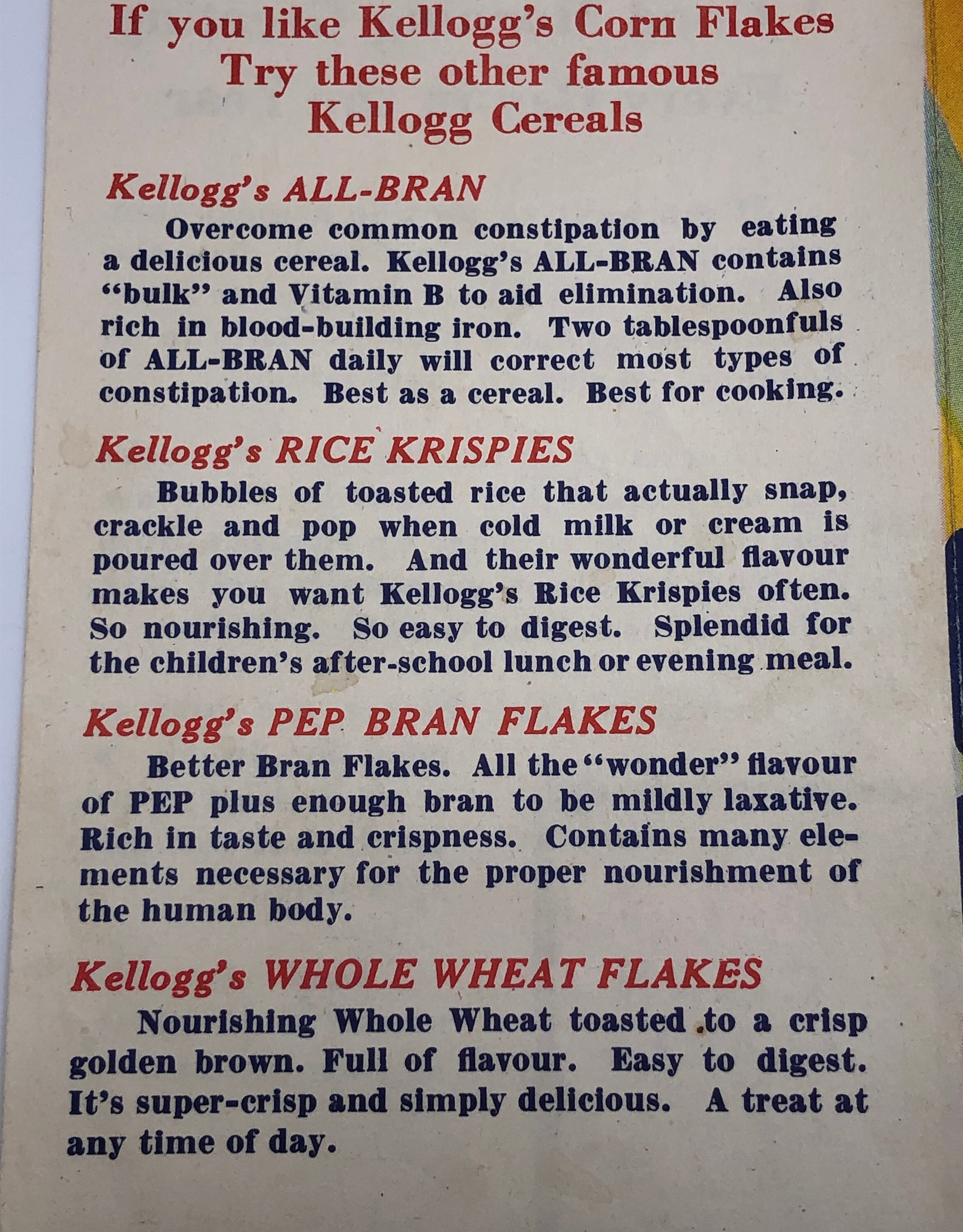 1920's-1940's ORIGINAL Advertisements From 1920's-1940's Kelloggs ...