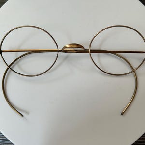 Antique Brass Wire-rim Eyeglasses With Cable Temples | Antique ...