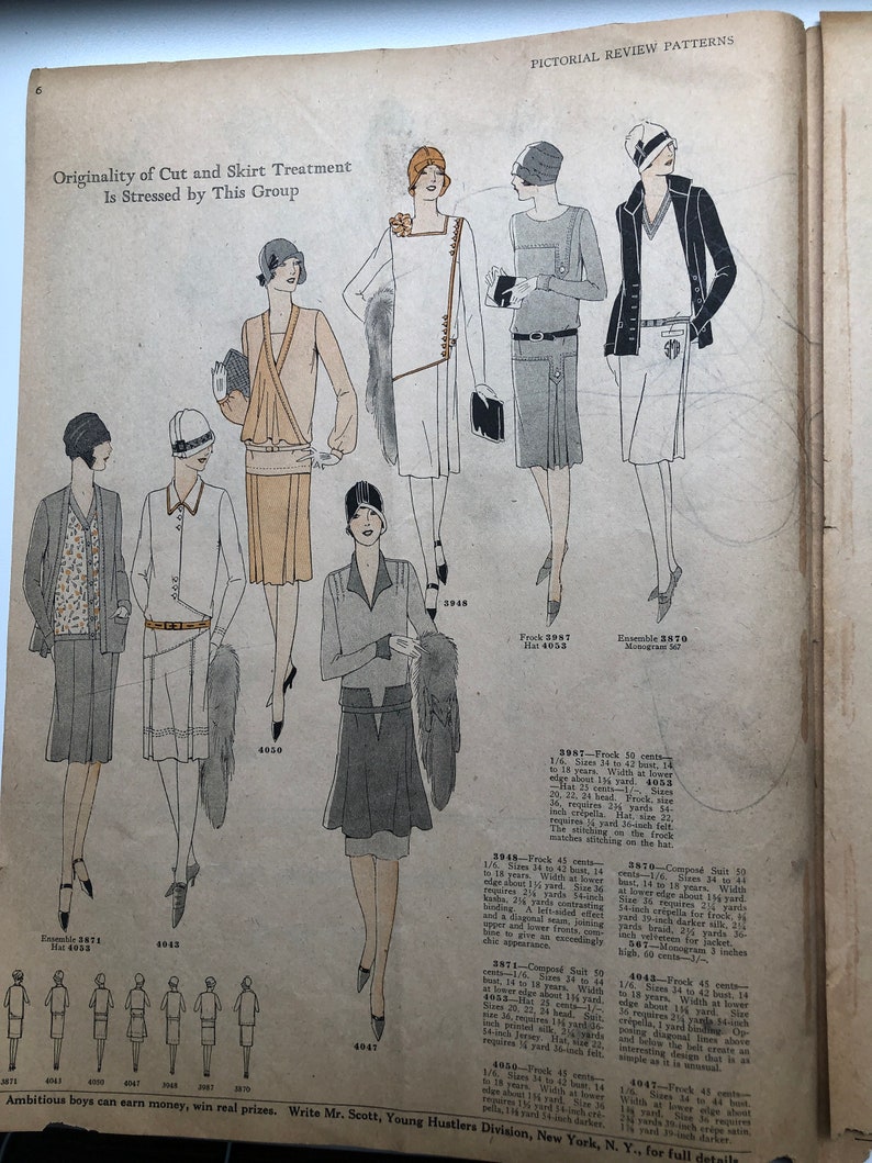1927 PICTORIAL PRINTED PATTERNS Magazine Vintage Sewing Magazine 1920's ...