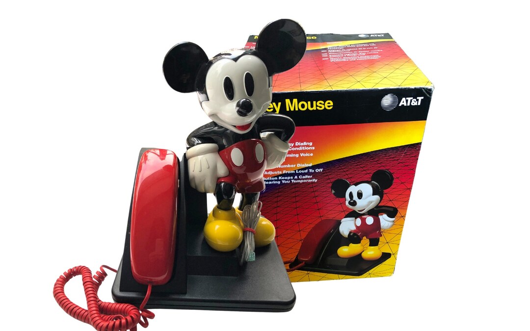 Vintage 1990's AT&T MICKEY MOUSE Telephone With Original Box 1990s ...