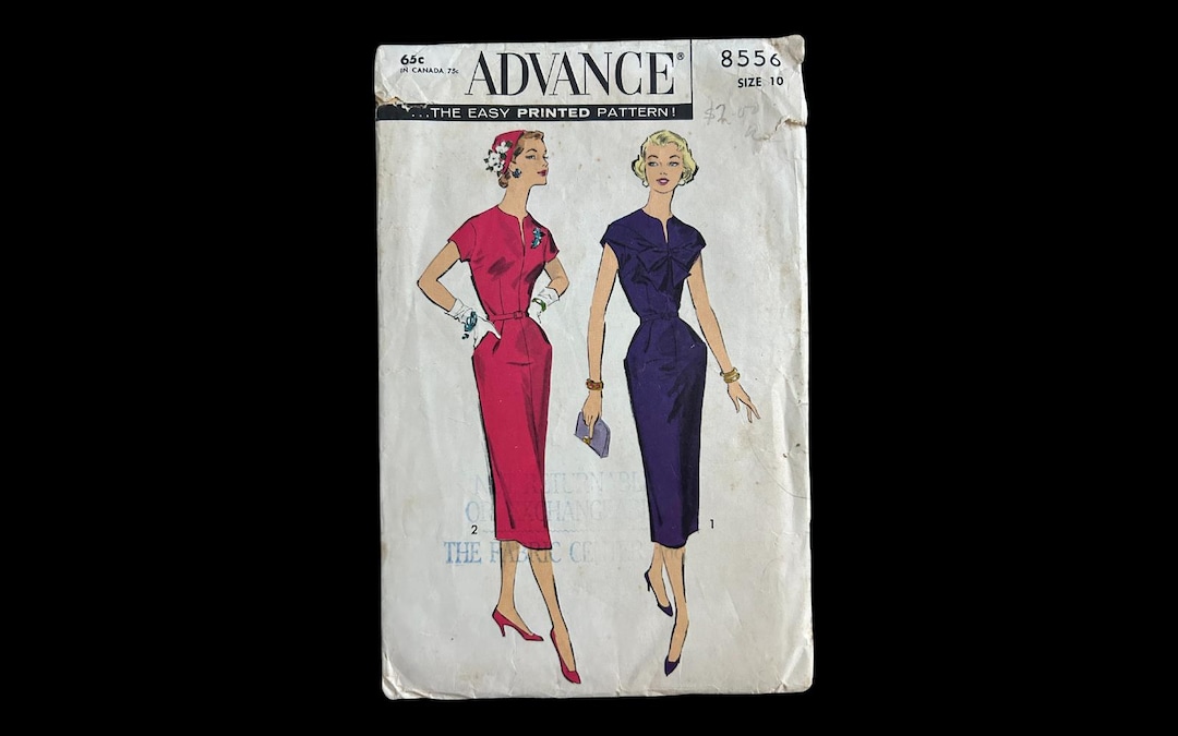 1950s Advance Sewing Pattern 8556 | Size 10 | Vintage Misses' Dress ...