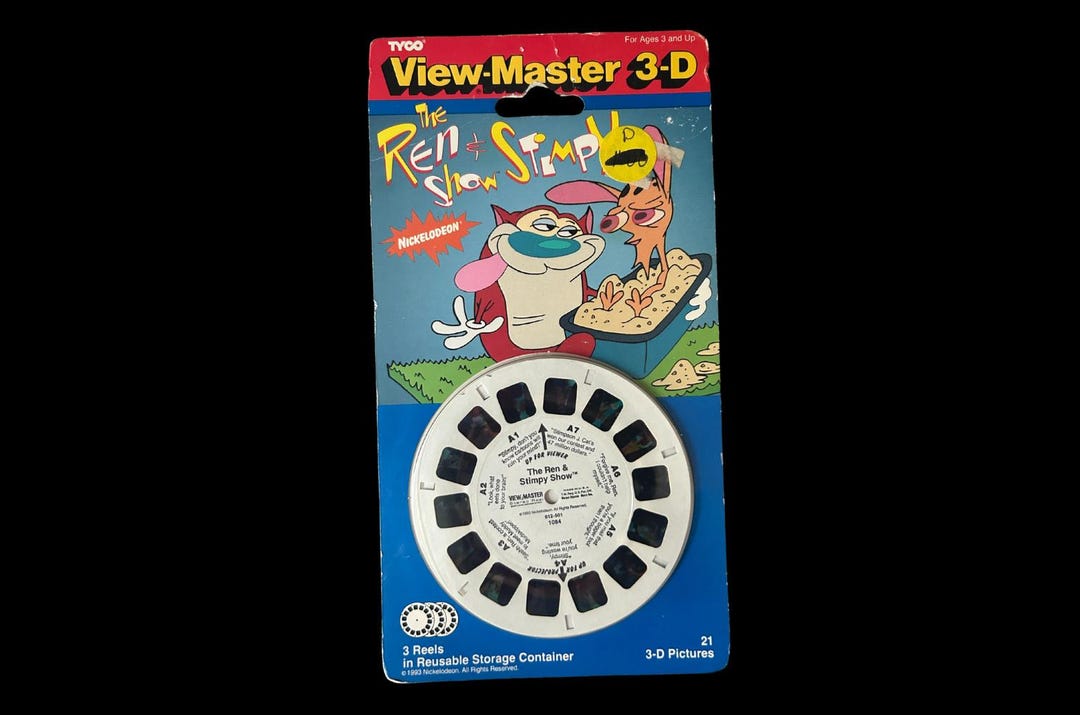 REN & STIMPY Show View-master 3-D Set | Vintage 1993 Tyco Collectible | 3 Reels, 21 3D Images ...