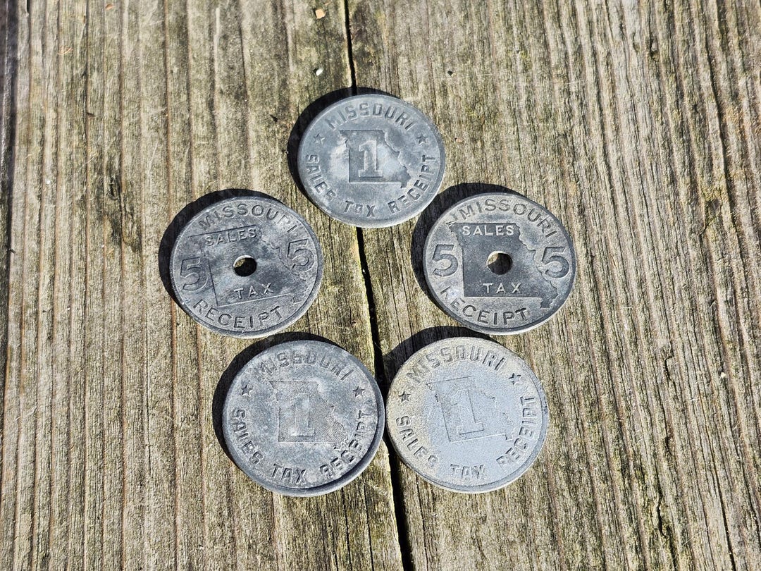 Missouri Tax Tokens | Great Depression Era | Lot of 5 | Sales Tax ...