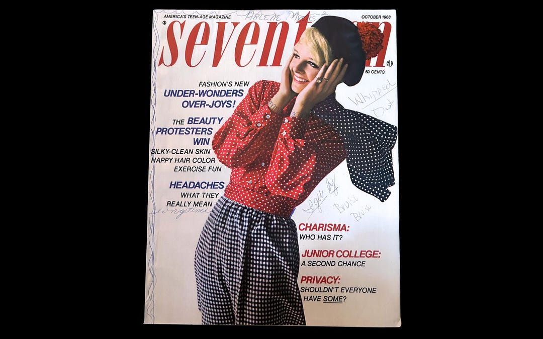 1968 SEVENTEEN Magazine I Cover : Mona Grant I October 1968 | Cheryl ...