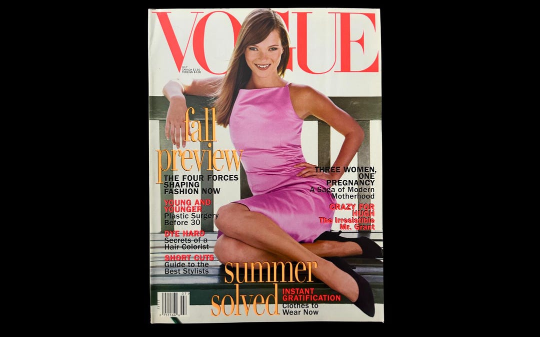 1995 VOGUE Magazine | Cover: Kate Moss | July 1995 | Niki Taylor ...