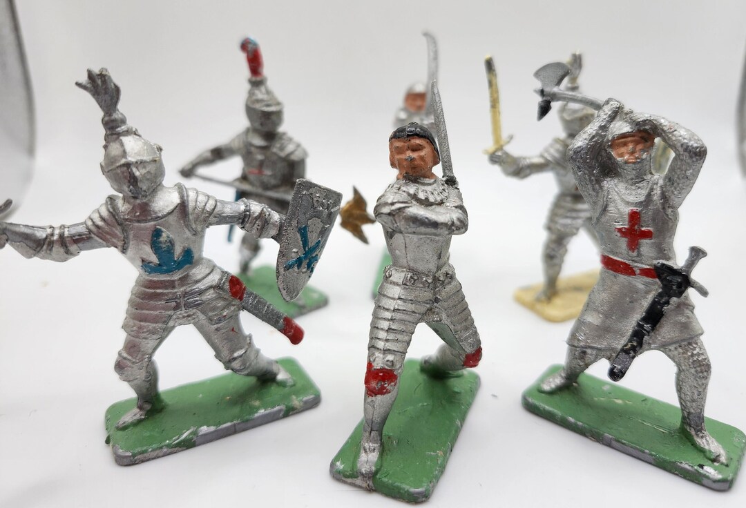 Vintage 1960’s Crescent Toy Company Medieval Knights Figures Set of 6 ...