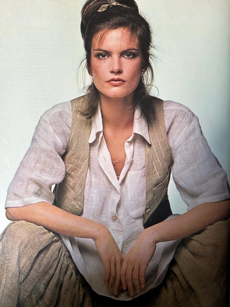 1977 UK VOGUE Magazine | Cover: Rachel Ward | April 15, 1977 | Jerry ...