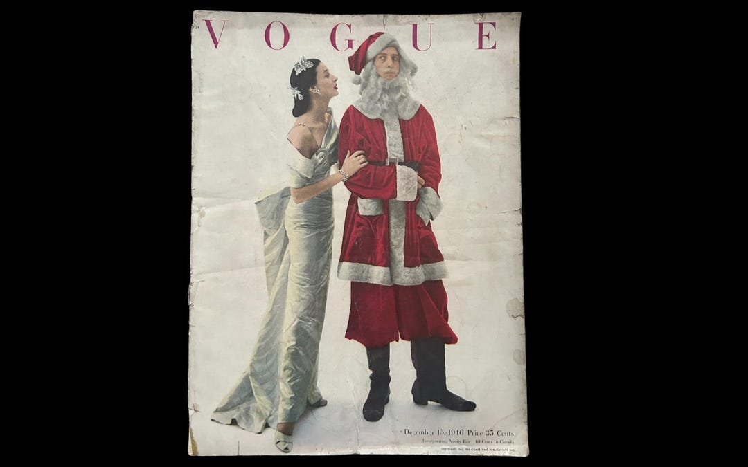 1946 VOGUE Magazine | Cover : Dorian Leigh, Ray Bolger | December 15 ...