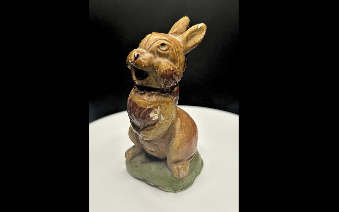 Vintage CHALKWARE BUNNY Figurine | 3.25″ Mid-century Carnival Prize ...