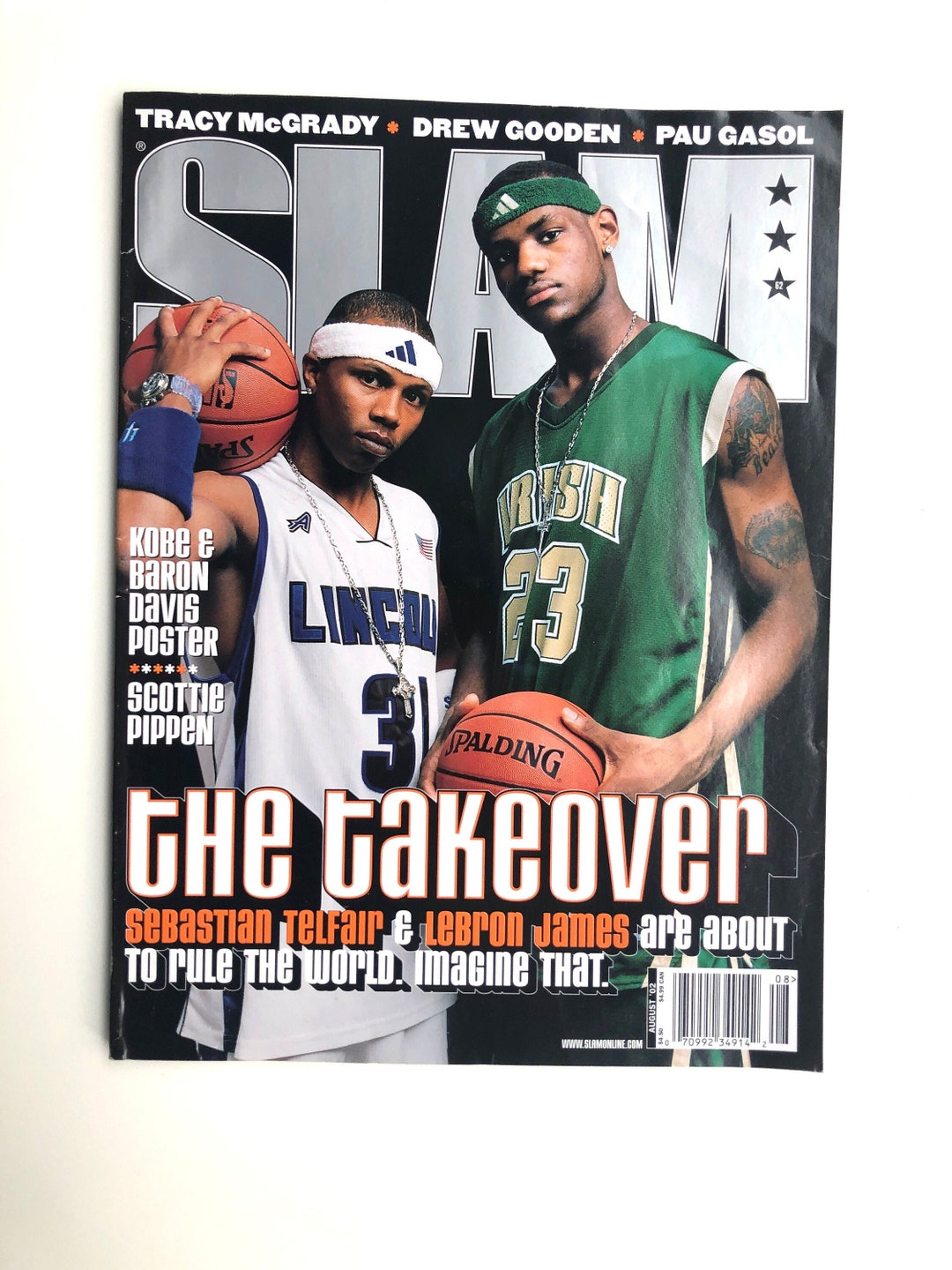 Vintage 2002 Slam Magazine Lebron James & Sebastian Telfair Cover ...