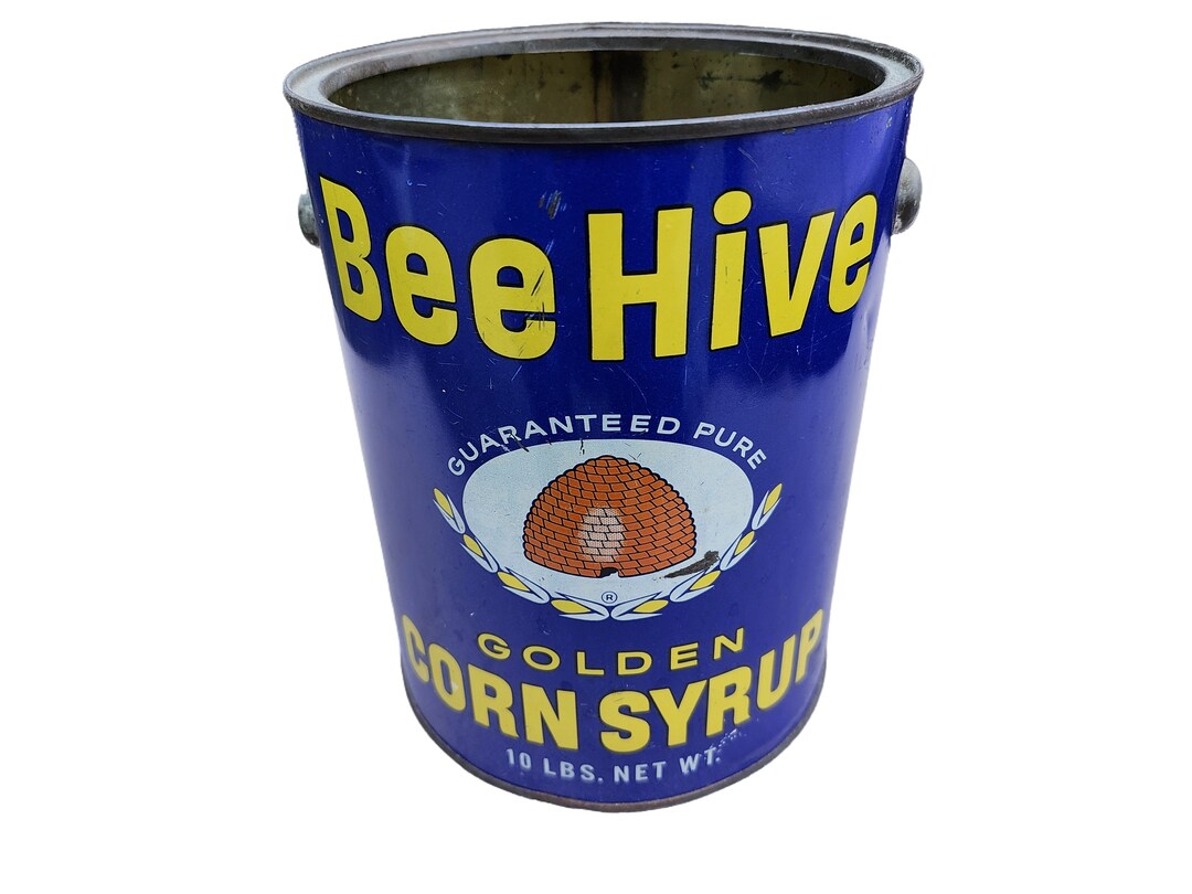 Vintage Bee Hive 10 LBS Tin - NO LID - Pure Golden Corn Syrup 10 Lb Tin ...