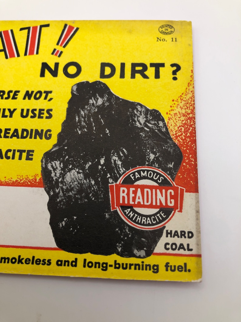 1930s Advertising Blotter for "famous Reading Anthracite" Coal ...