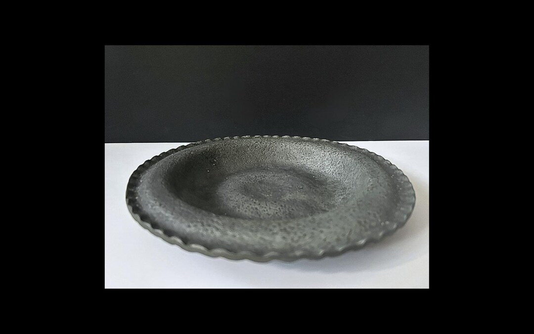 18th-19th Century Pewter Pie Dish | 11" Scalloped Edge | Primitive ...