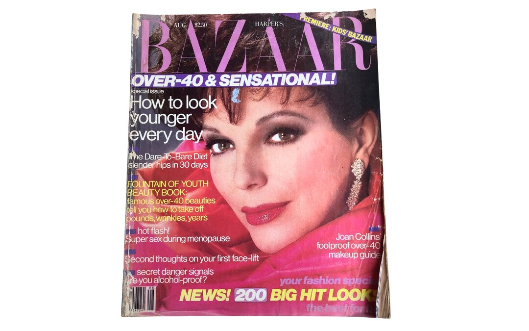 1985 HARPERS BAZAAR Magazine I Joan Collins Cover I Harper's Bazaar ...