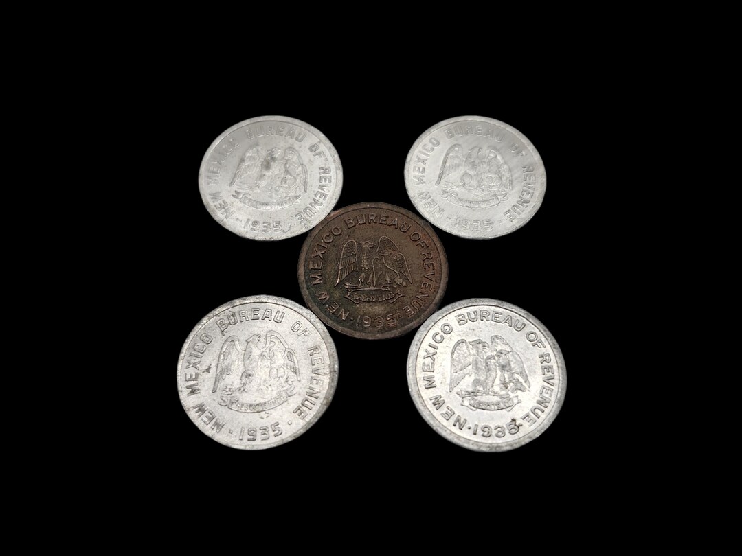New Mexico Tax Tokens From 1935 | Lot of 5 | Emergency School Tax on ...