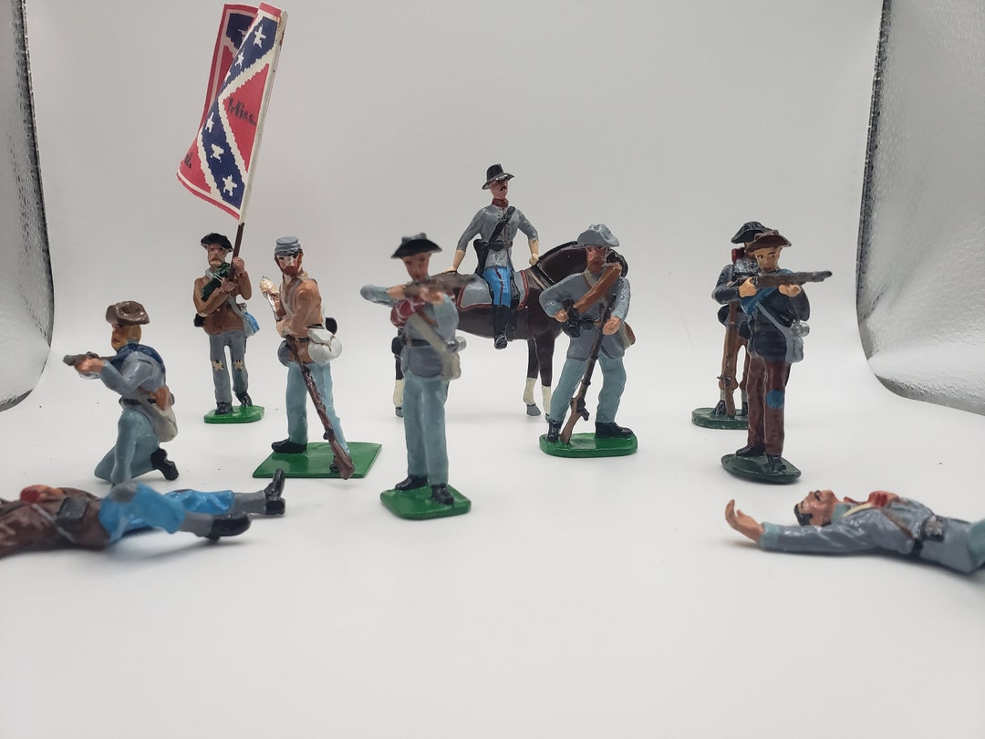 Set of 10 American Civil War Lead Model Soldier Set Confederate Army ...