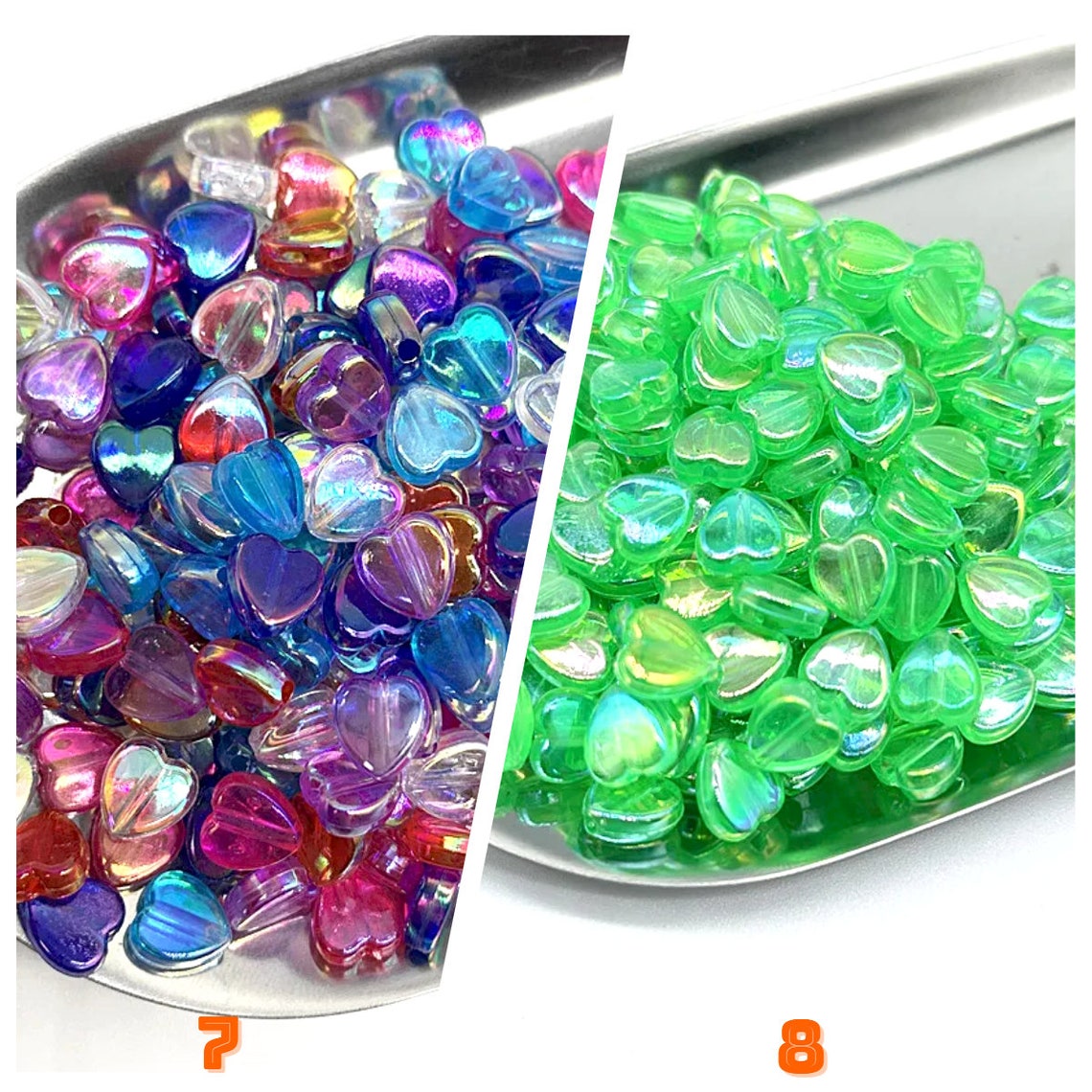 Heart Acrylic Beads, 120pcs Beads Acrylic Mix, Spacer Beads, Round ...