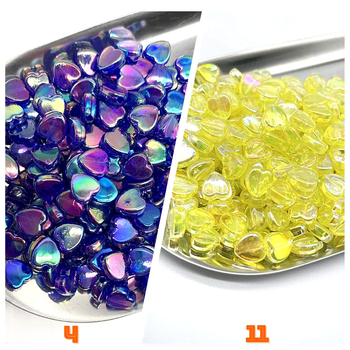 Heart Acrylic Beads, 120pcs Beads Acrylic Mix, Spacer Beads, Round ...