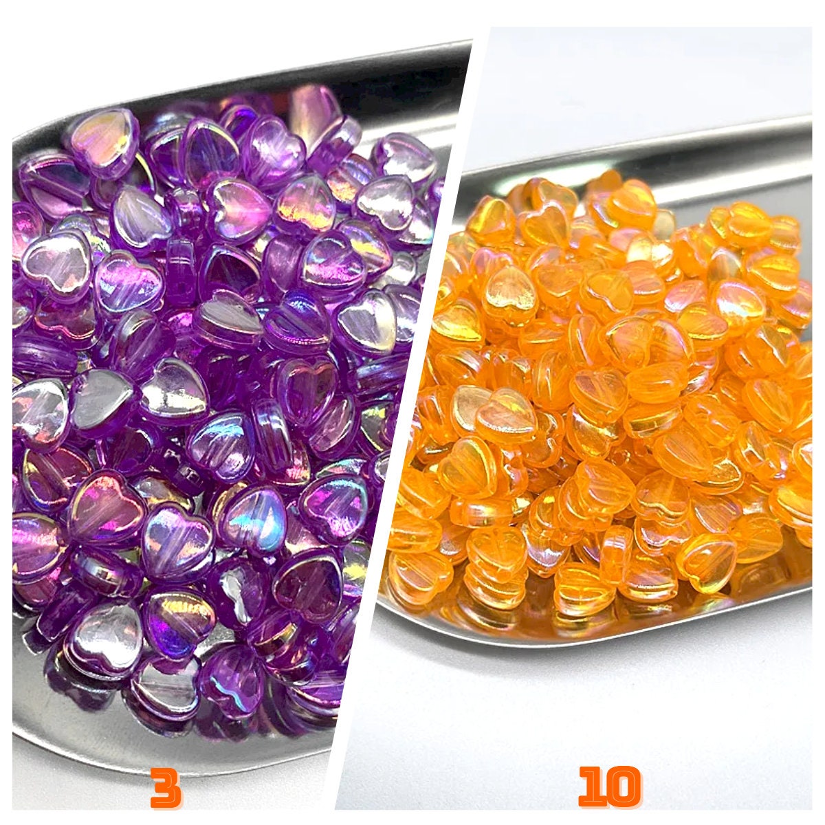 Heart Acrylic Beads, 120pcs Beads Acrylic Mix, Spacer Beads, Round ...