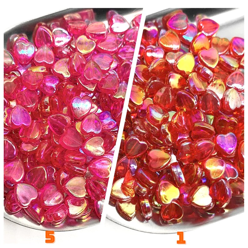 Heart Acrylic Beads, 120pcs Beads Acrylic Mix, Spacer Beads, Round ...