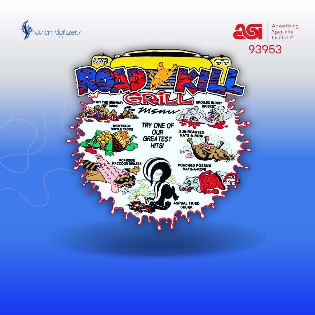 Road Kill Grill Embroidery Patch | Large Jacket Back Patch | Iron on ...