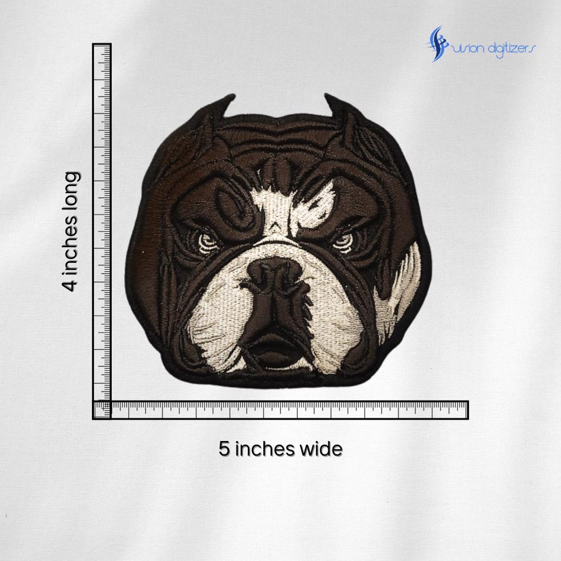 Angry Bulldog Embroidered Patch | Custom Dog Patch | Bulldog Embroidery ...