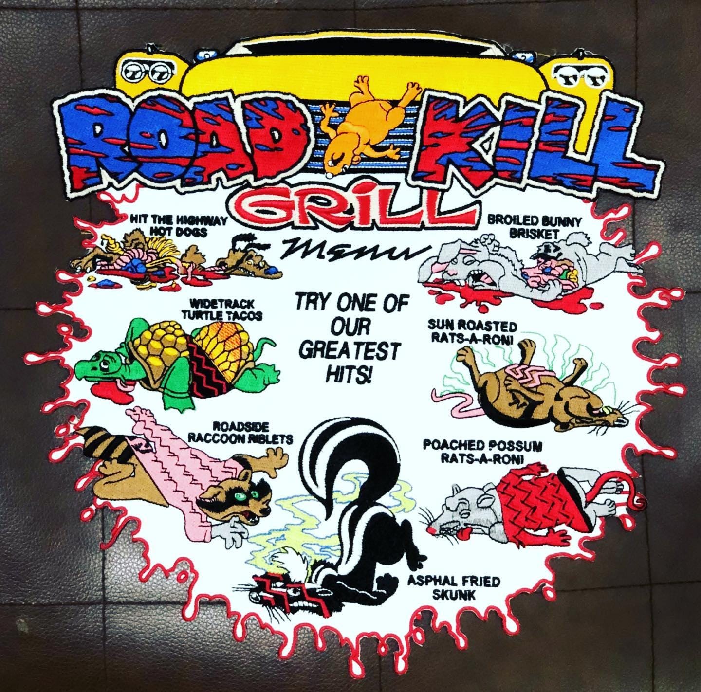 Road Kill Grill Embroidery Patch | Large Jacket Back Patch | Iron on ...