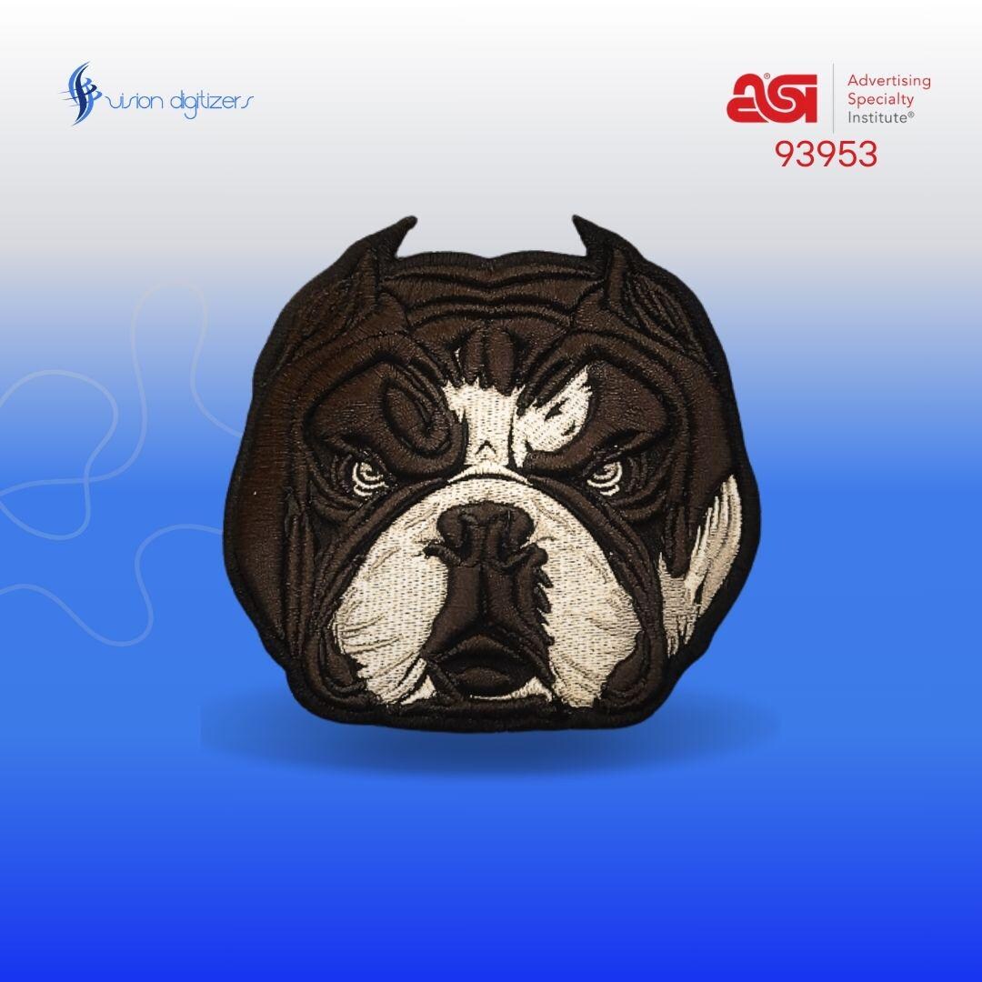 Angry Bulldog Embroidered Patch | Custom Dog Patch | Bulldog Embroidery ...