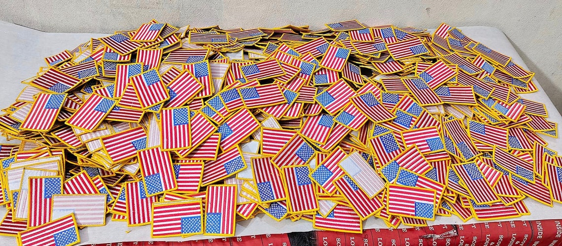 America Flag Patch Emblem Merrow Borders 2x3 - Etsy