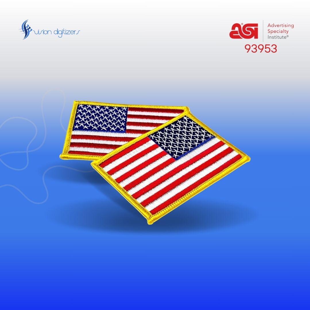 America Flag Patch Emblem Merrow Borders 2x3 - Etsy