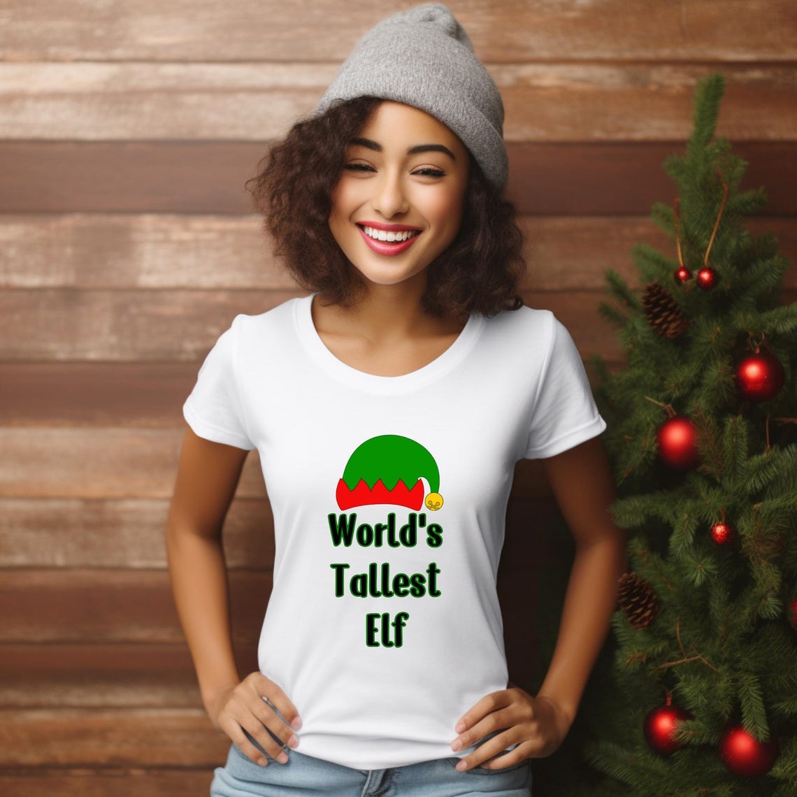 World's Tallest Elf T-shirt | Funny Christmas Holiday Tee | Tall Person ...