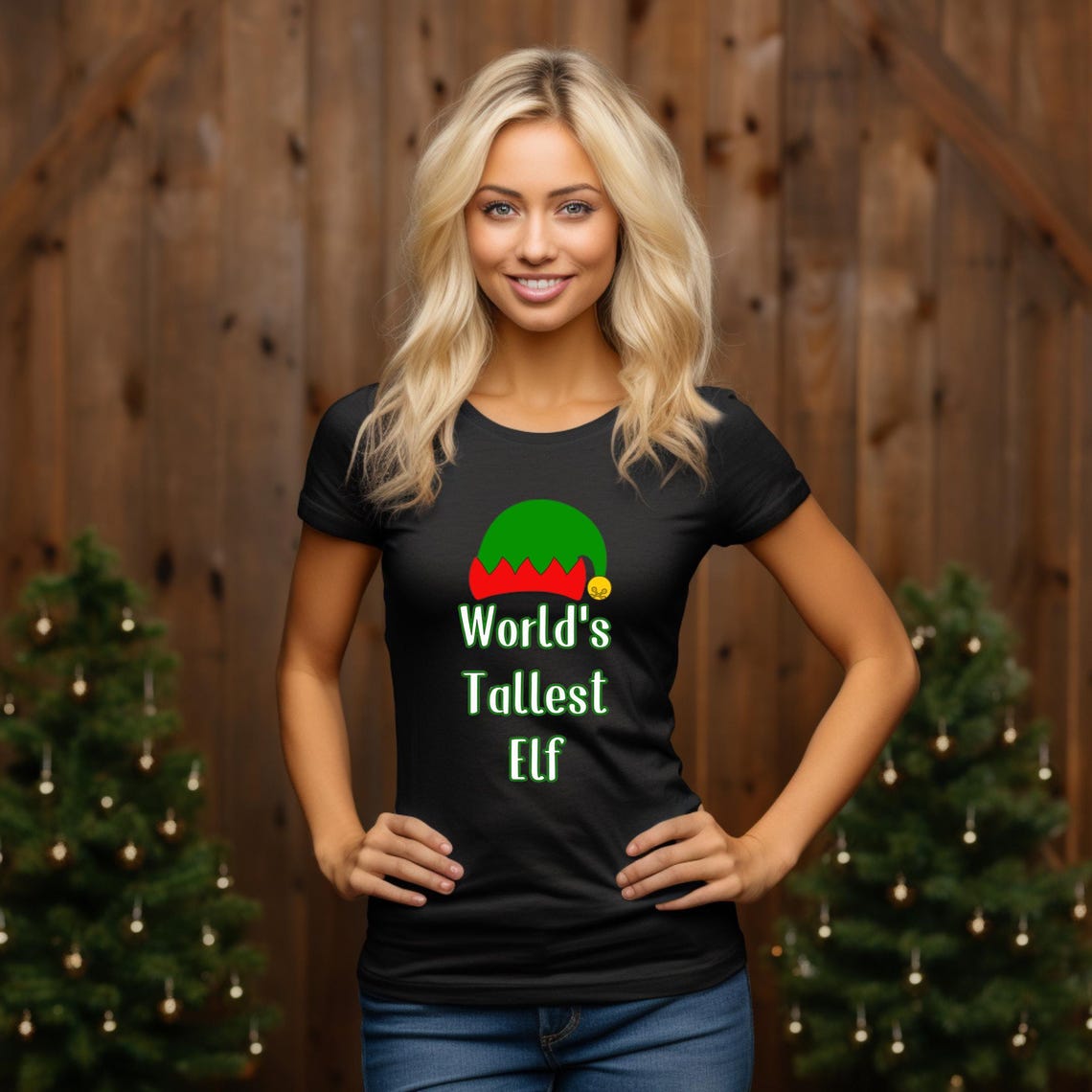 World's Tallest Elf T-shirt | Funny Christmas Holiday Tee | Tall Person ...