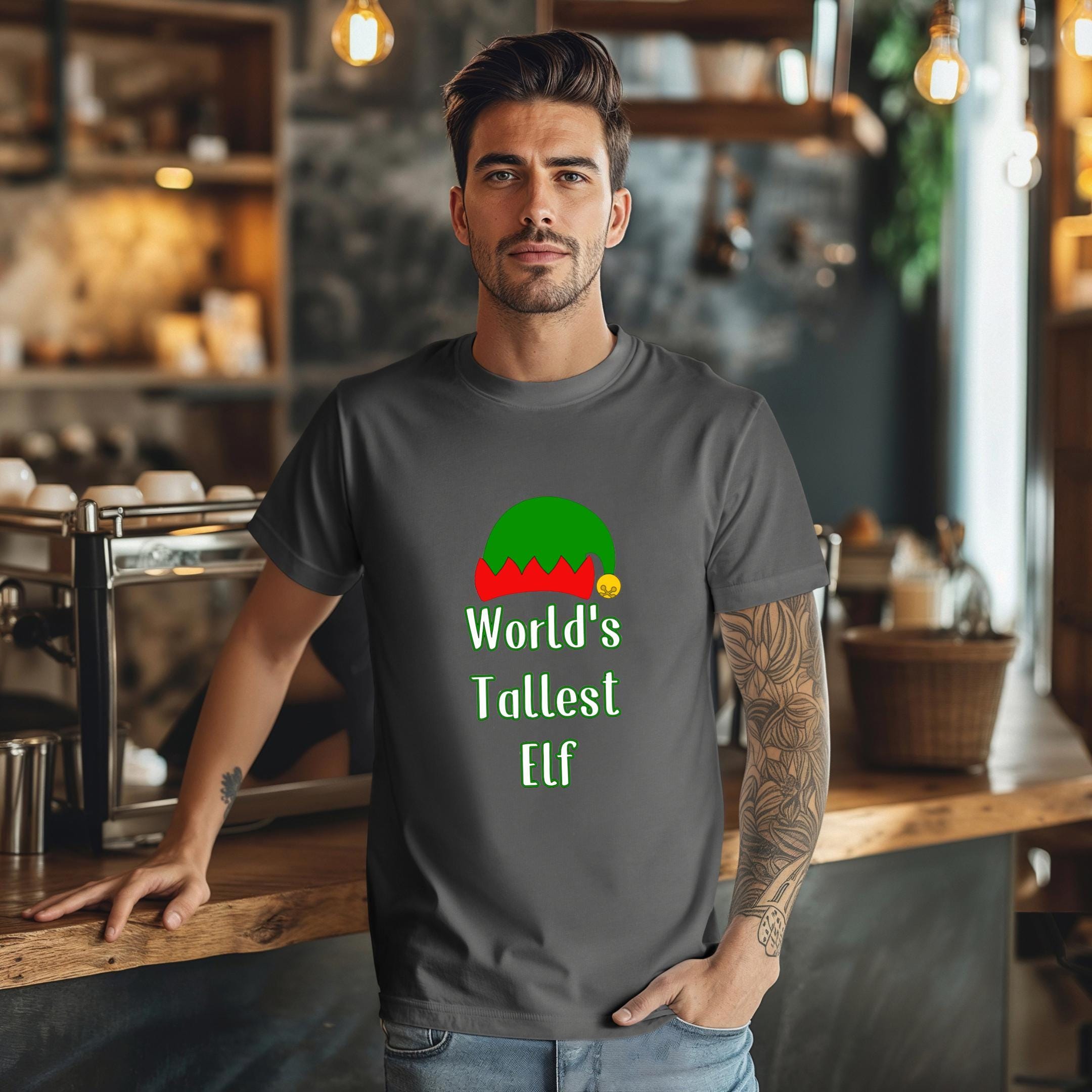 World's Tallest Elf T-shirt | Funny Christmas Holiday Tee | Tall Person ...